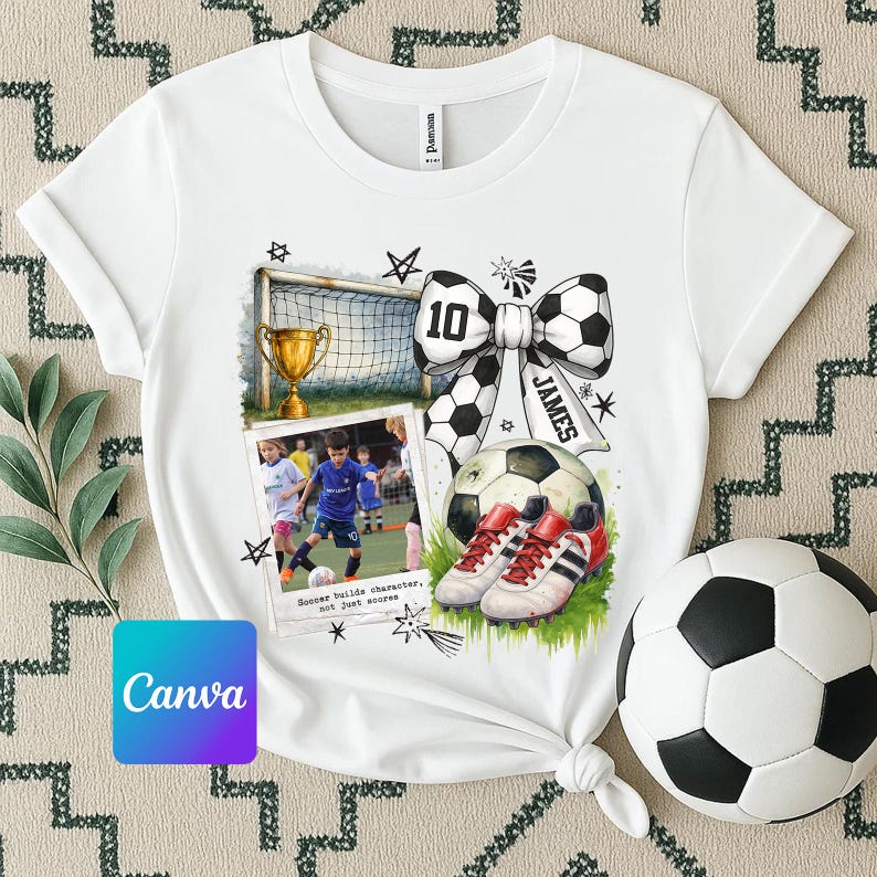 Editable Soccer Canva Template for Kids Custom Football Design With ...