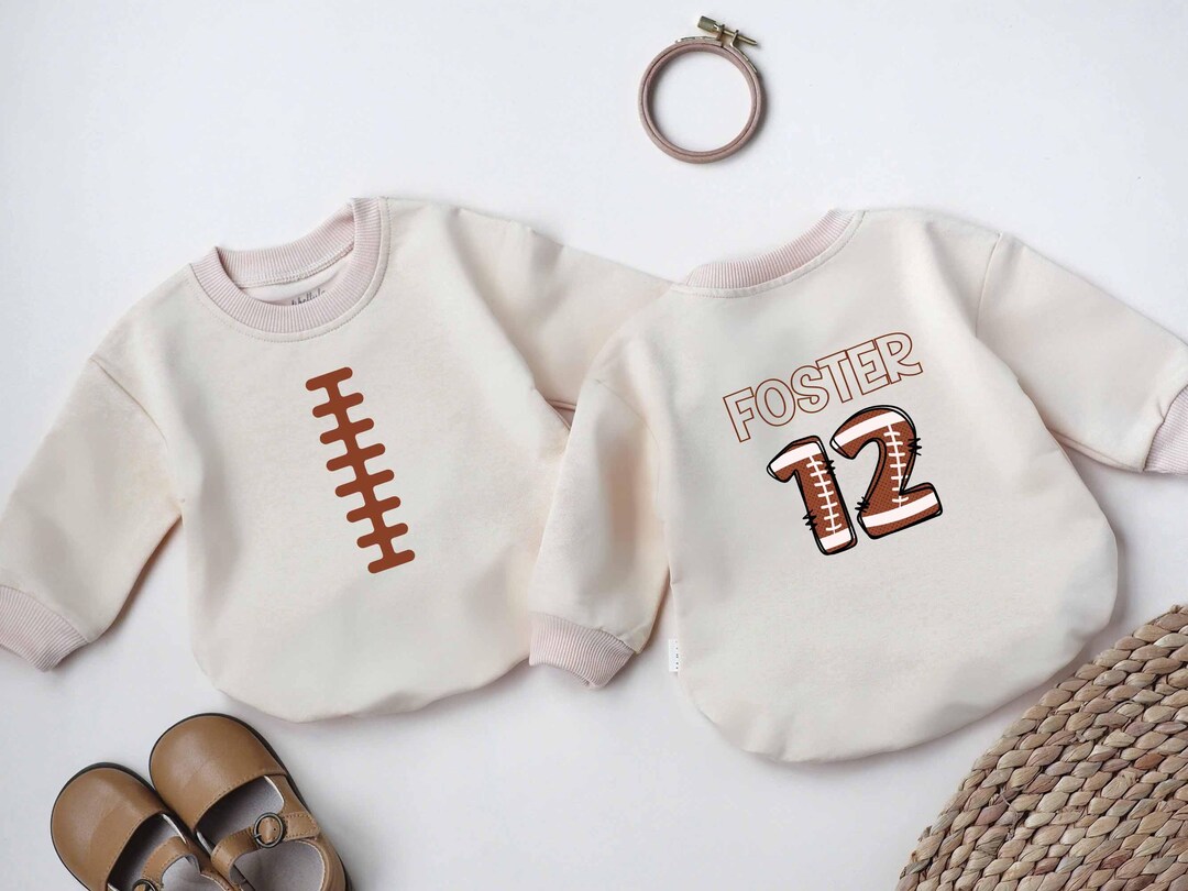 Personalized Name and Number on the Back Personalized Football Baby ...