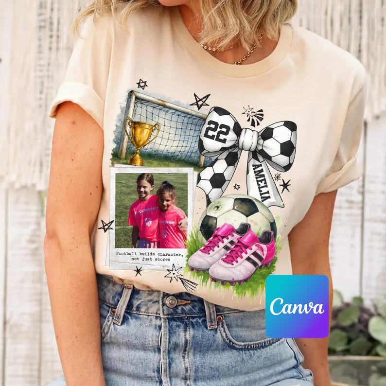 Editable Soccer Canva Template for Kids Custom Football Design With ...