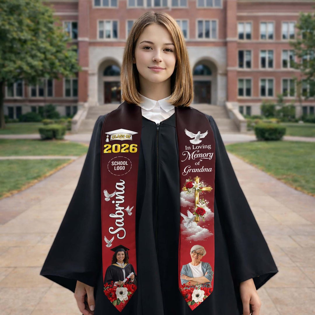 Personalized in Loving Memory of Loss Person Grad Silk Sash, Custom ...