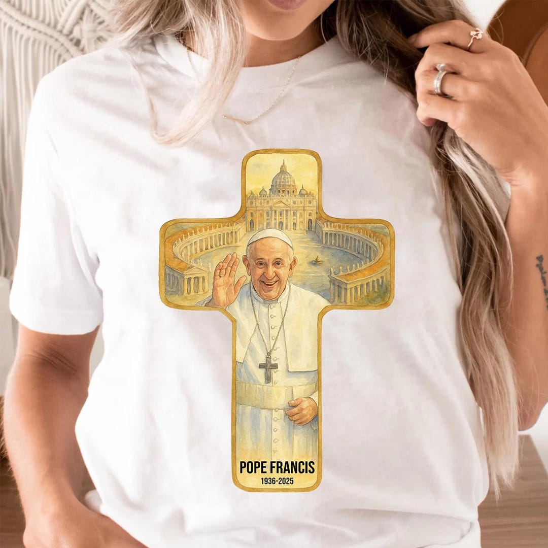 Watercolor Pope Francis Memorial Cross Art Printable in Loving Memory ...