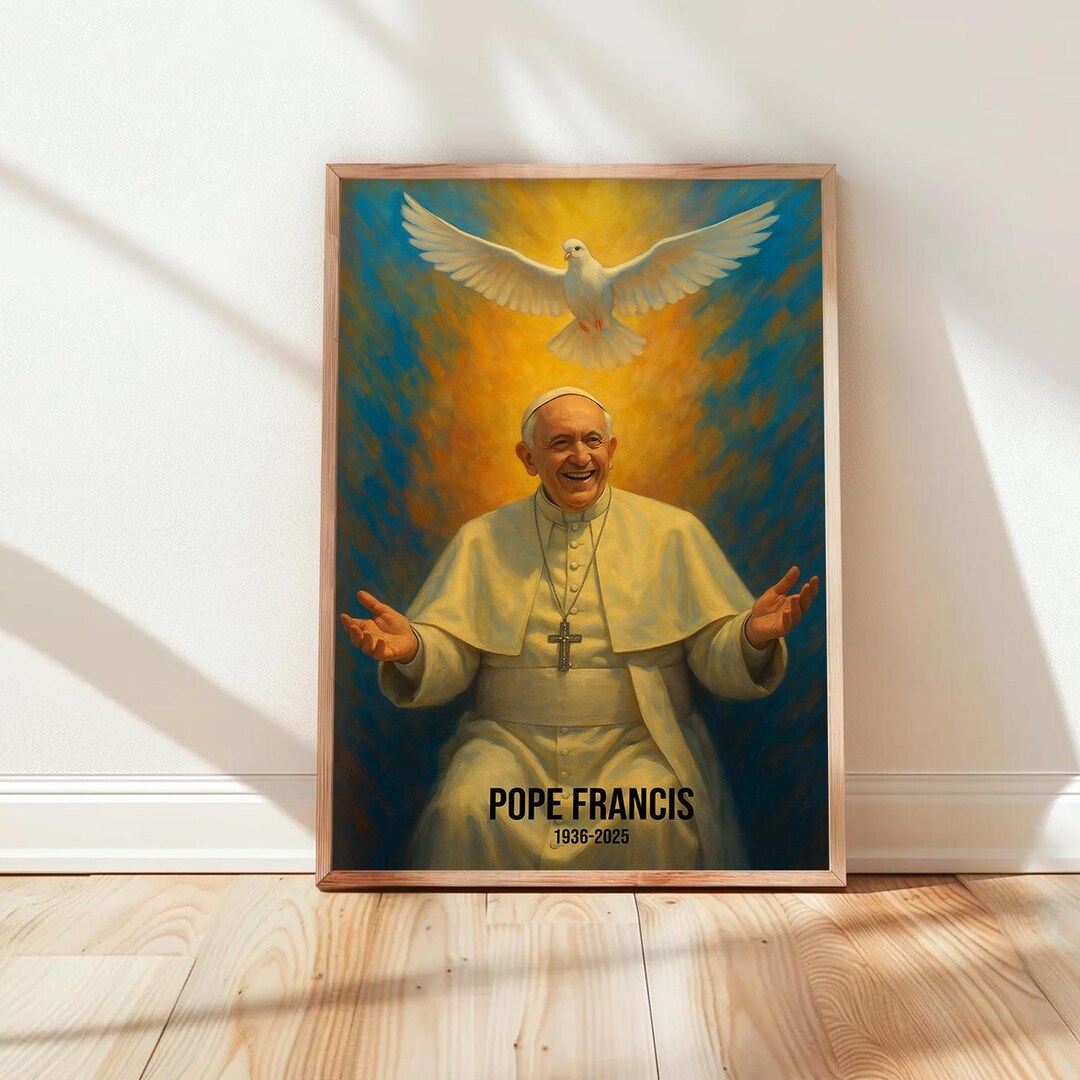 Pope Francis Watercolor Portrait Digital Art Bundle Catholic Memorial ...
