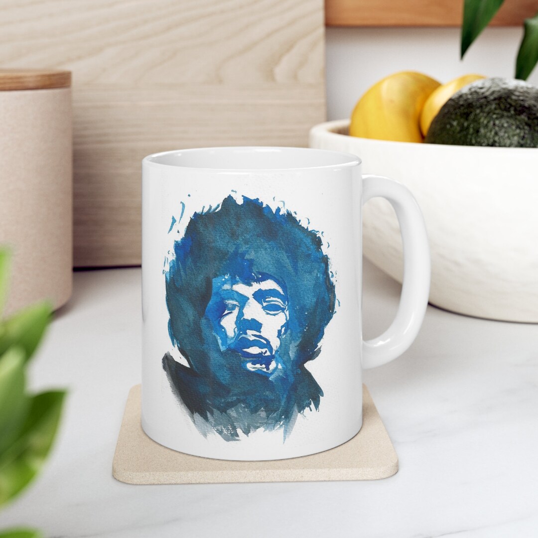 Jimi Hendrix Watercolor Portrait Mug - 11oz Ceramic Cup - Etsy