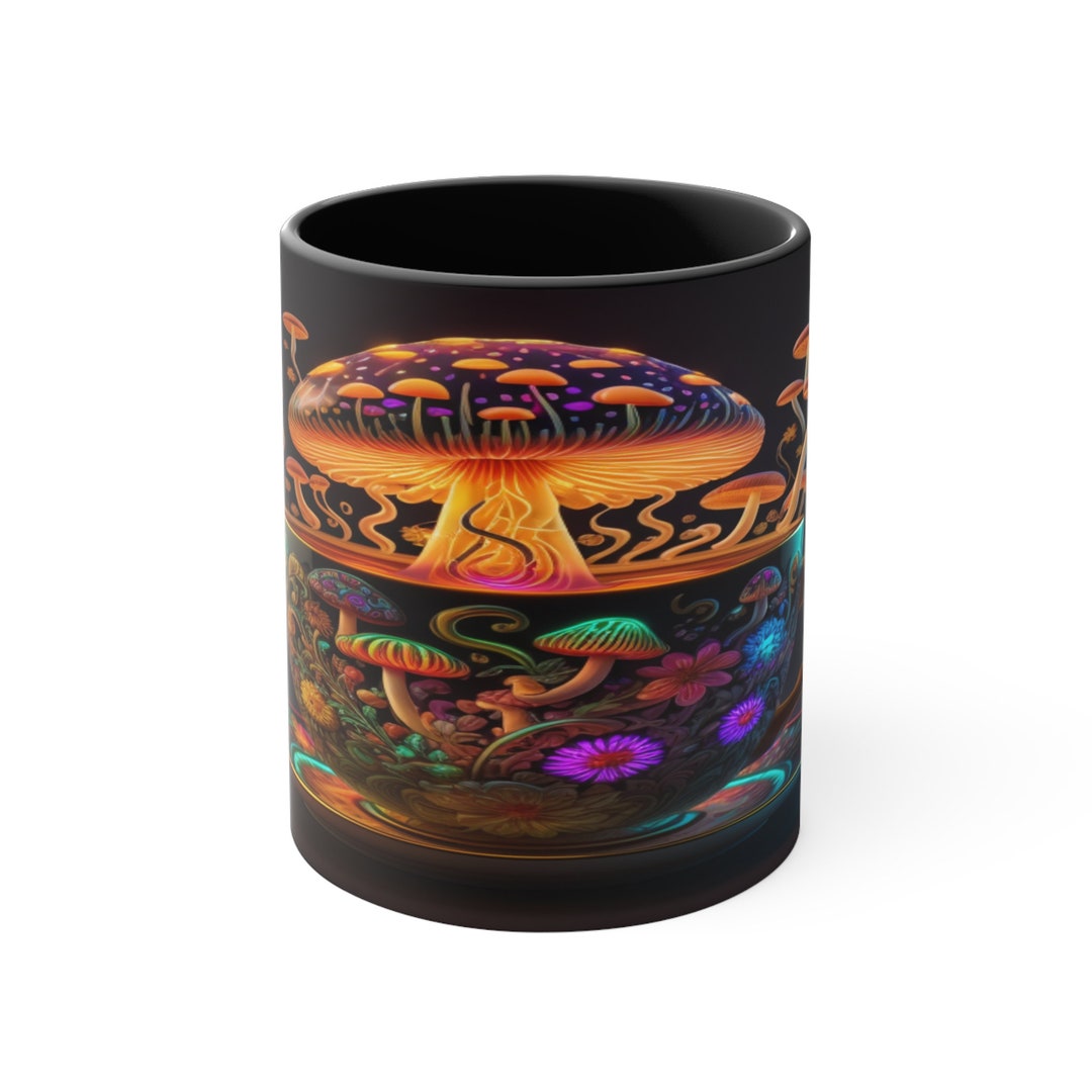 Trippy Mushroom Coffee Mug: Psychedelic Fungi Art - Etsy