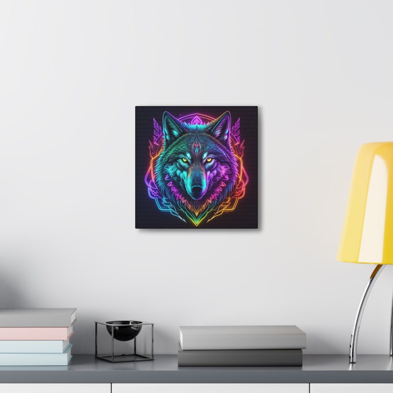 Neon Wolf Art, Bright Wolf Art, Vibrant Wolf Art, Psychedelic Wolf ...
