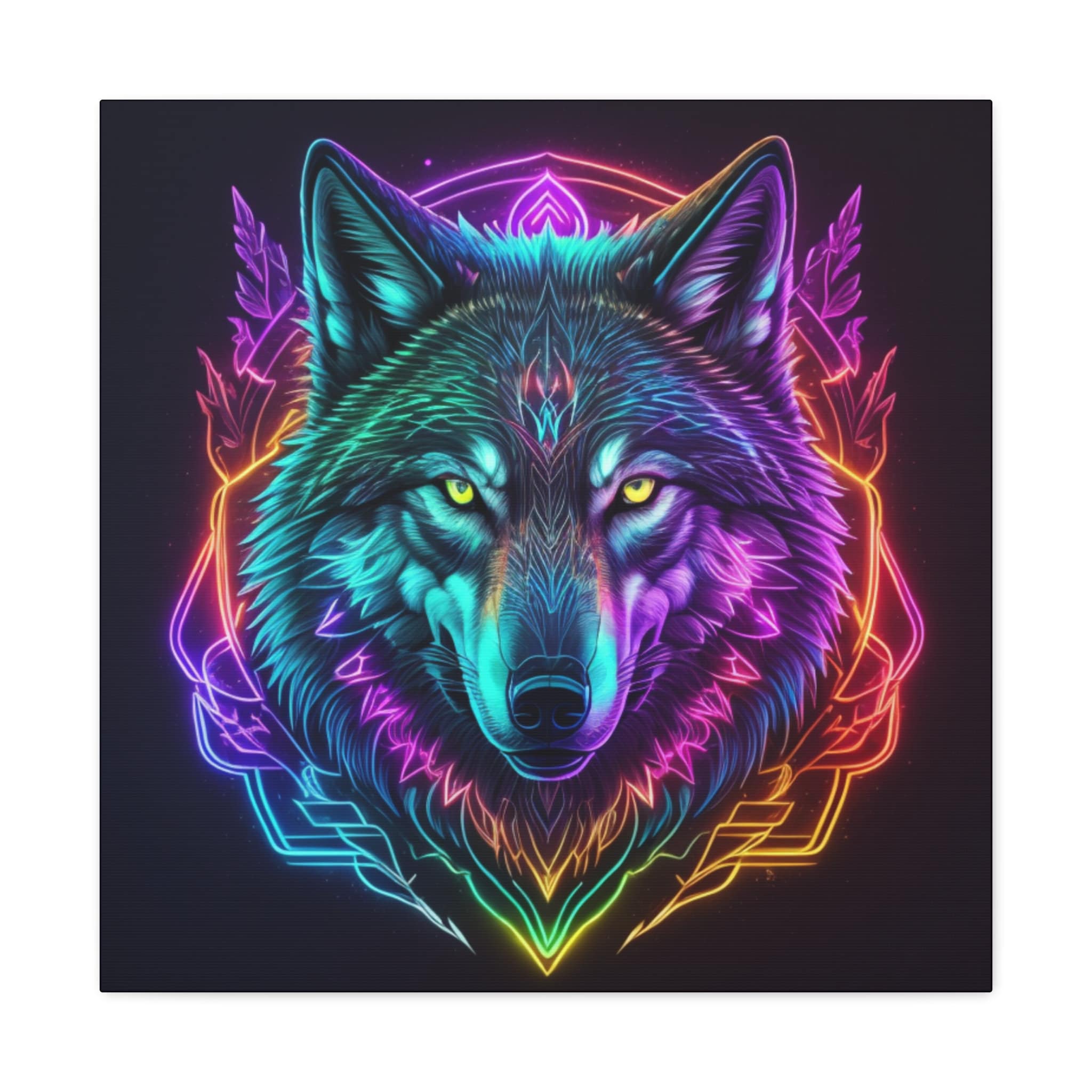 Neon Wolf Art, Bright Wolf Art, Vibrant Wolf Art, Psychedelic Wolf ...