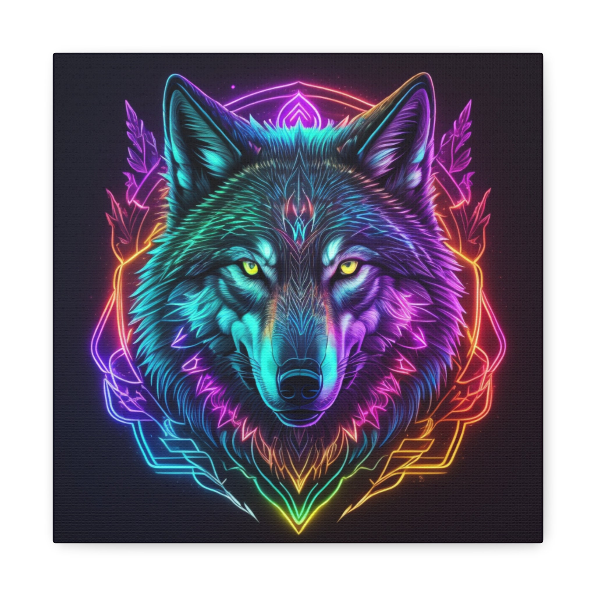 Neon Wolf Art, Bright Wolf Art, Vibrant Wolf Art, Psychedelic Wolf ...