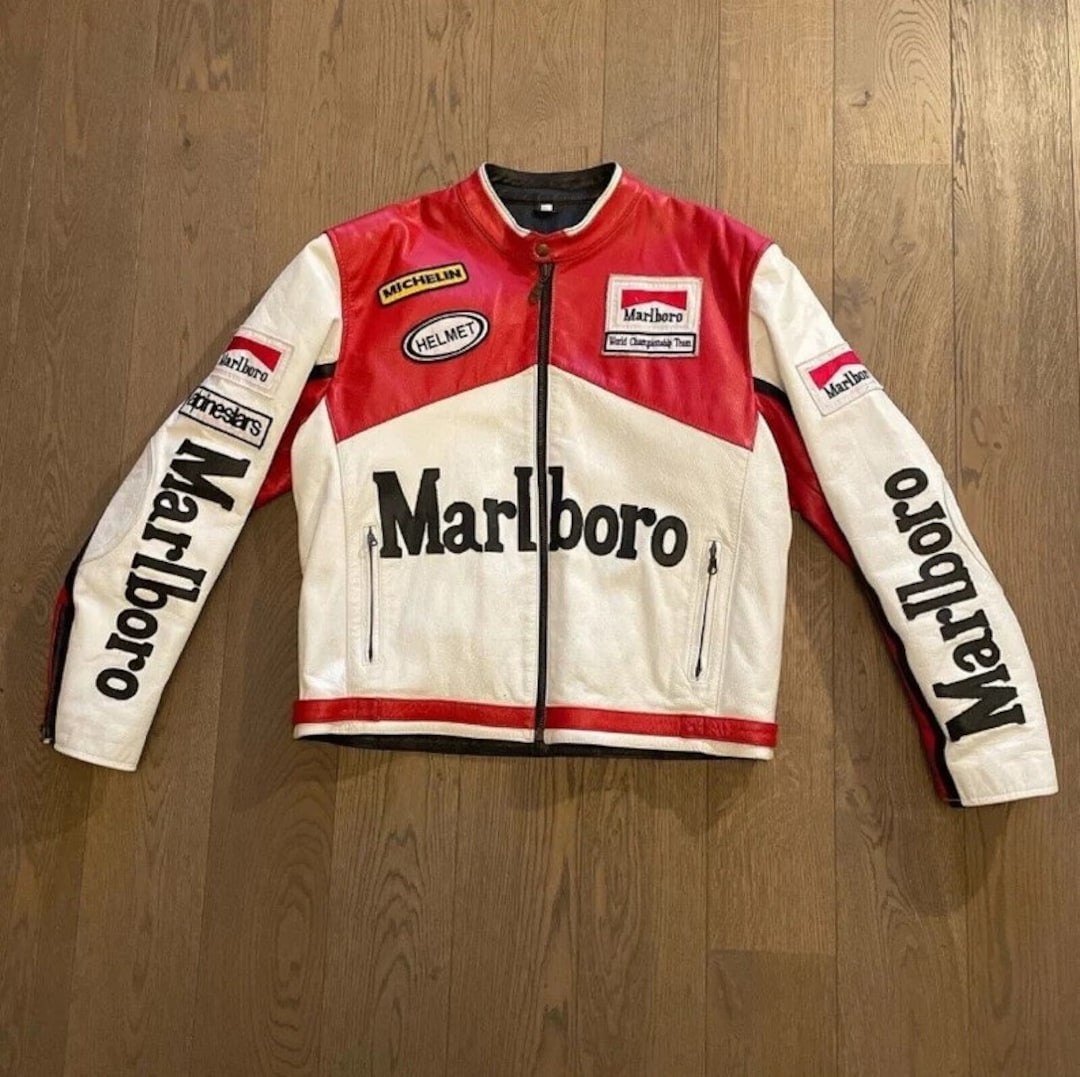 Marlboro Leather Jacket Vintage Racing Rare Motorcycle Biker - Etsy