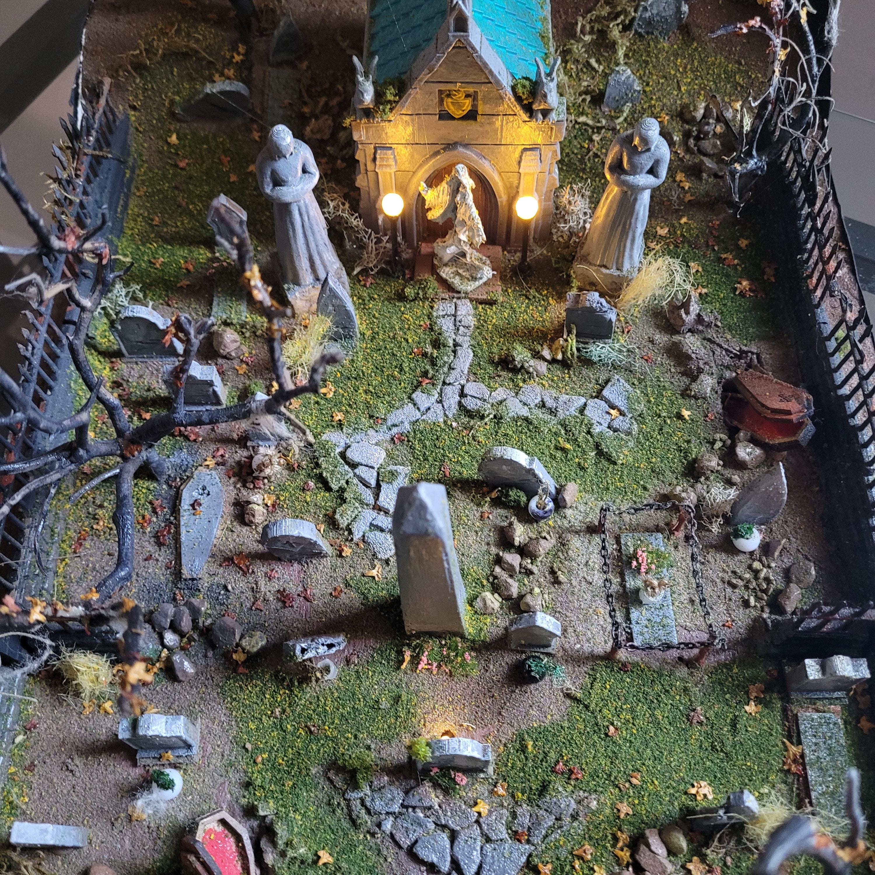 Timber Creek Cemetery, a Scary Miniature Cemetery of Crypts, Graves ...