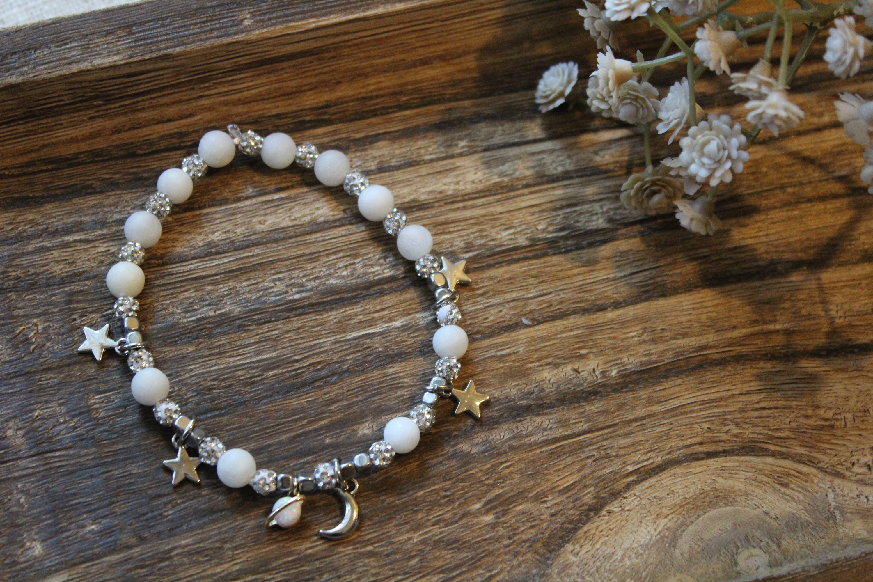 Taylor Swift Folklore seven Inspired Quartz Stone Bracelet tiny White ...