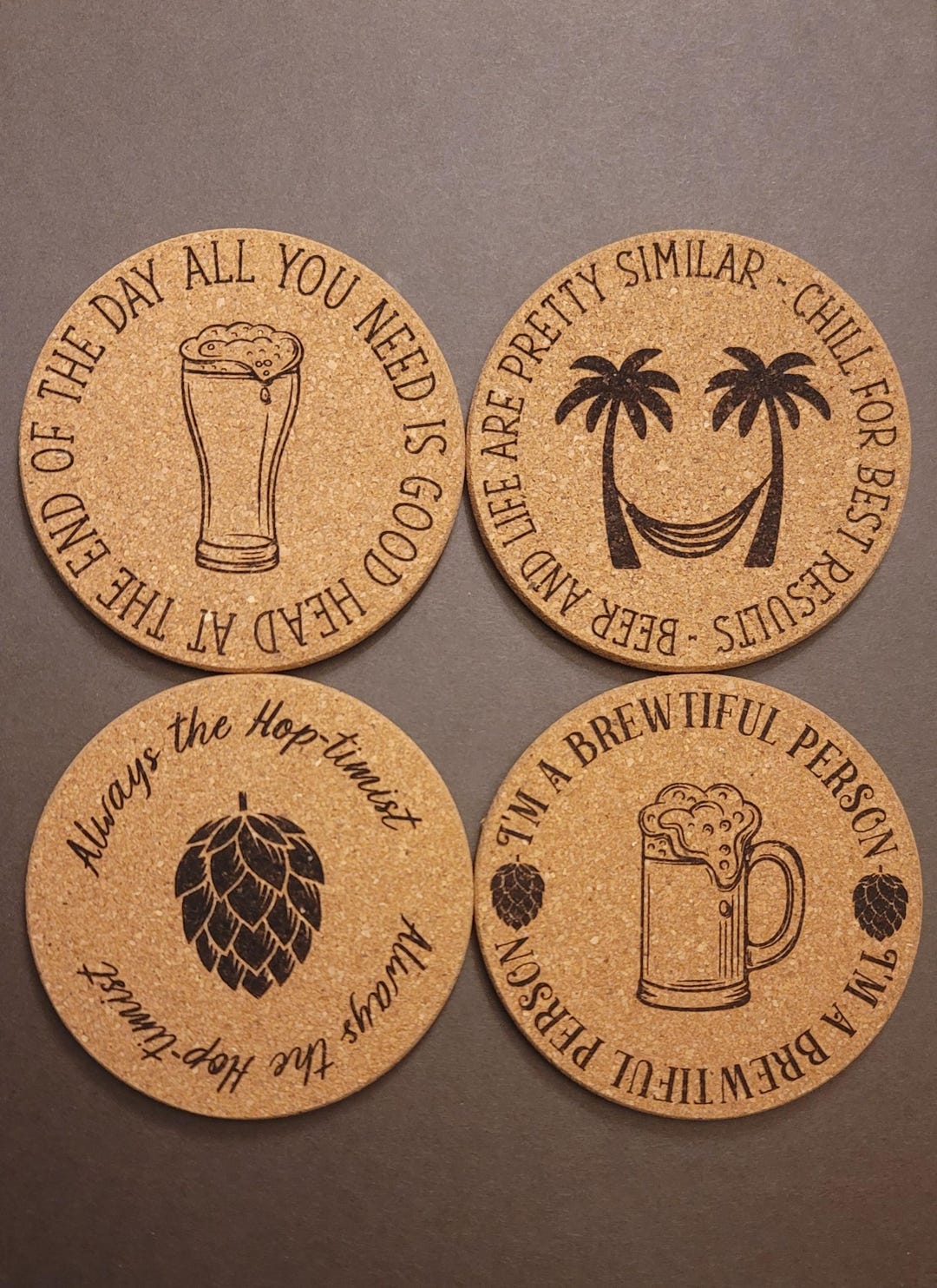 Funny Beer Cork Coaster Set - Etsy