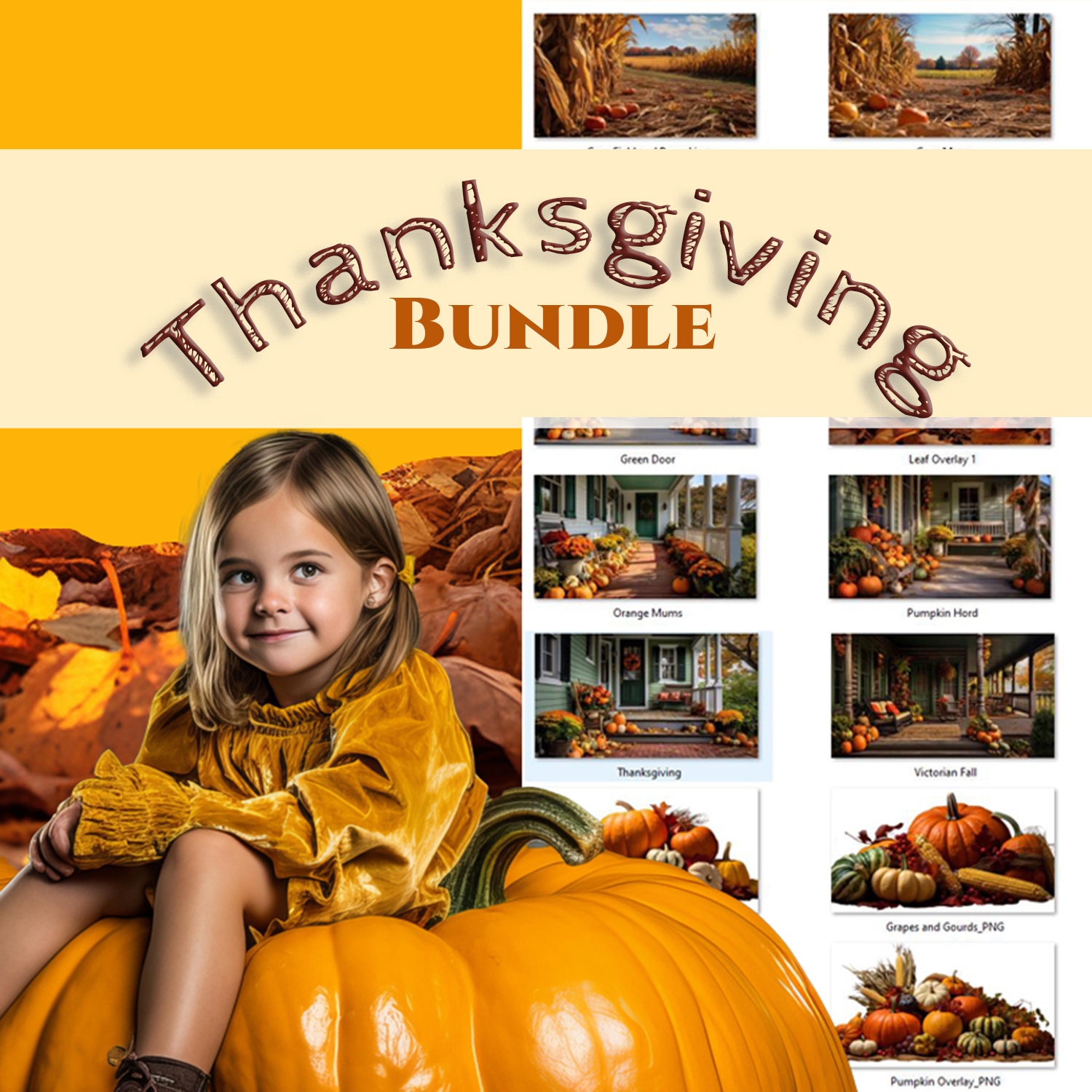 15 Thanksgiving Backgrounds & 6 Overlays, Digital Backdrops, Family ...