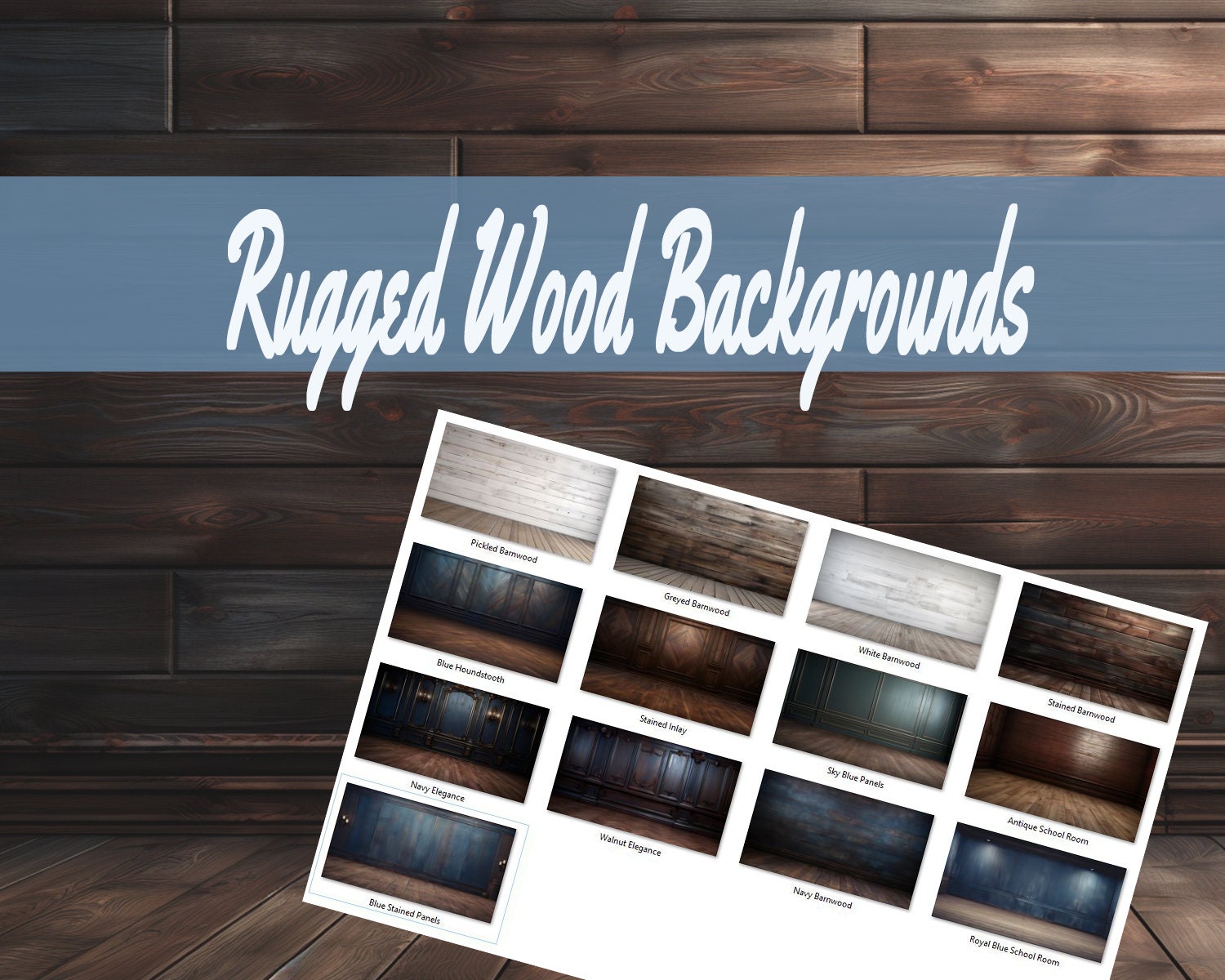 13 Rugged Wood Backgrounds in Barnwood and Wood Panels, Digital ...