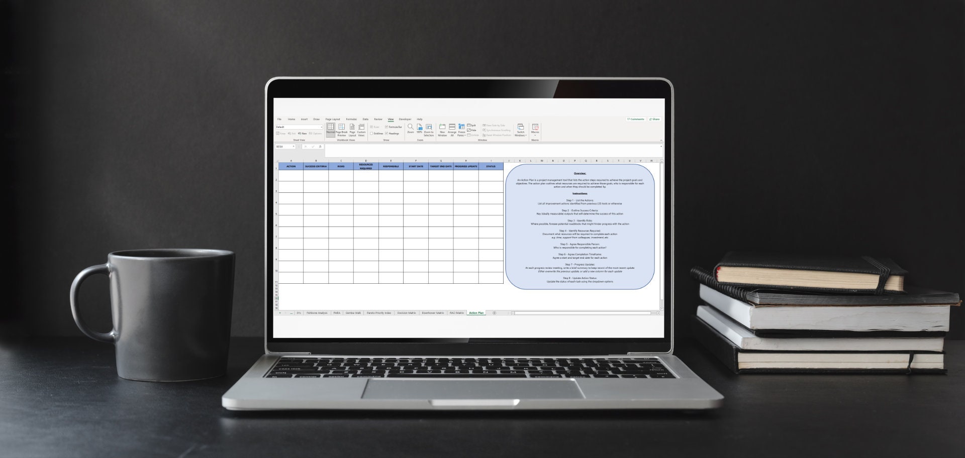 Action Plan Template Lean Six Sigma Continuous Improvement Problem ...