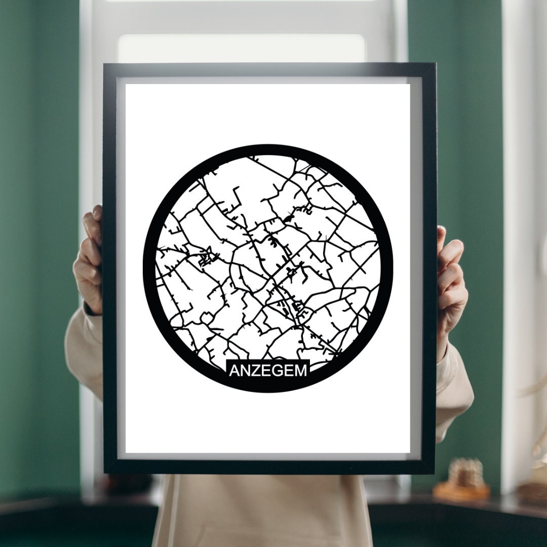 Lasercut Wooden City Map of Anzegem - Etsy