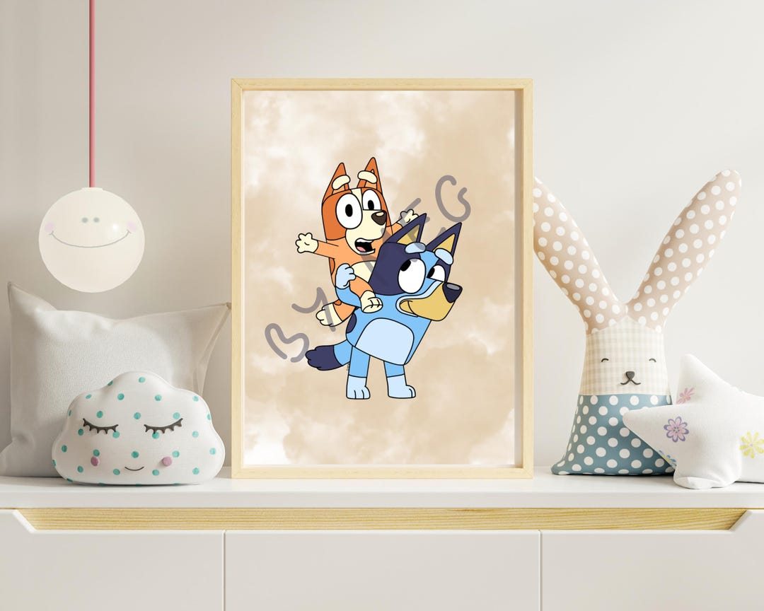 Bluey Character Wall Print Digital Download Children's Wall Art - Etsy