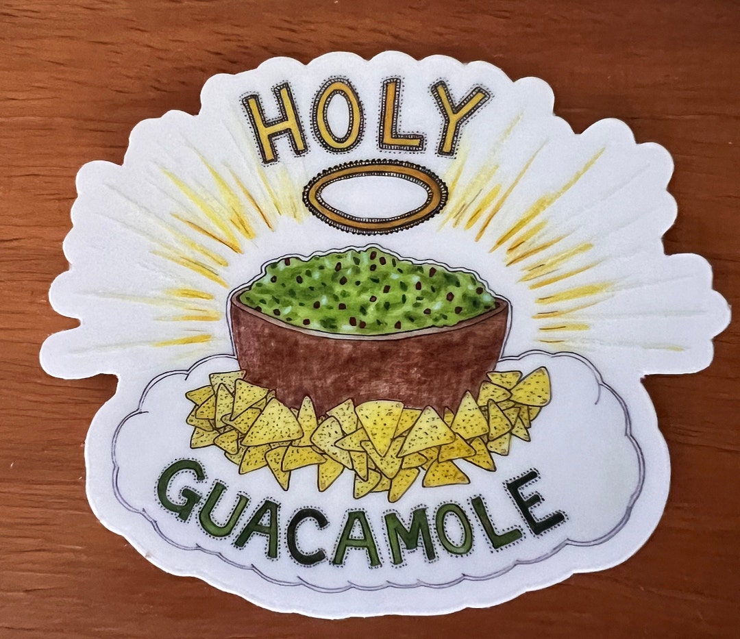 Holy Guacamole Sticker, Clear Vinyl Decal for Laptop, Water Bottle ...