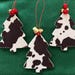Christmas Cow Tree Ornament | Fuzzy Cow Print Ornaments, Cow Holiday ...