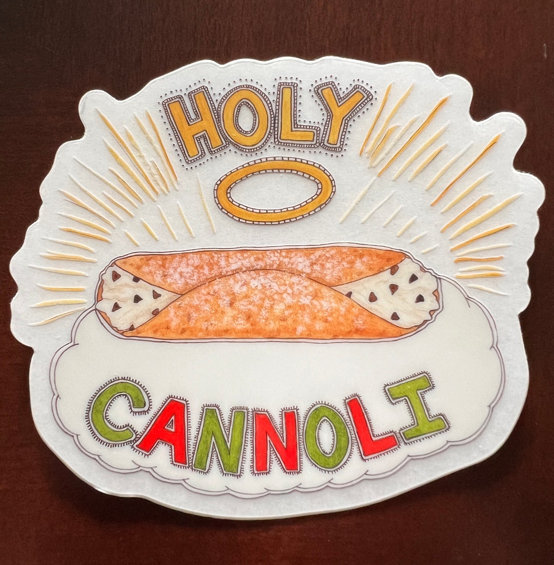 Holy Cannoli Sticker - Foodie Gifts, Cannoli Decoration, Clear Vinyl ...