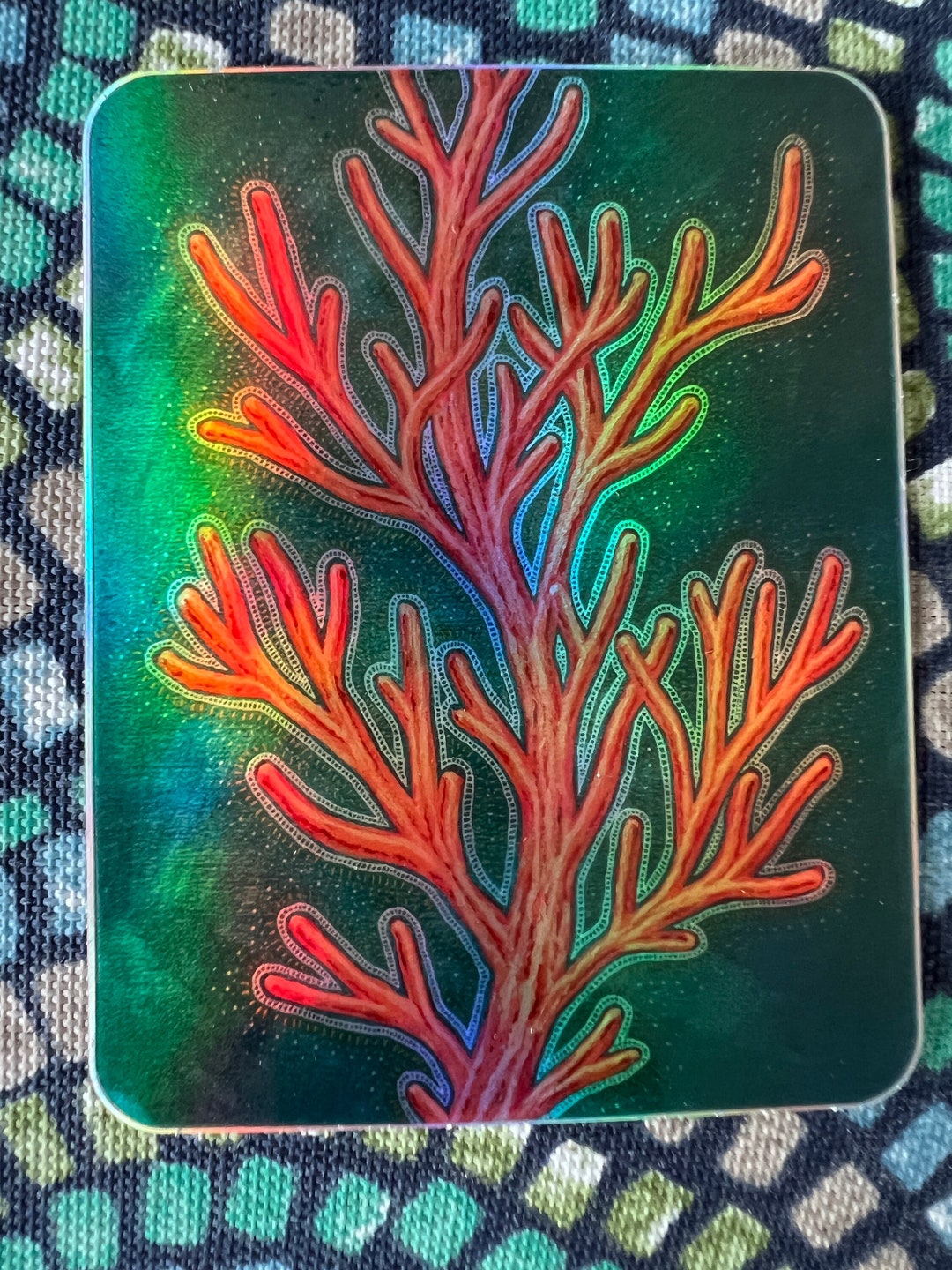 Tranquil Coral Holographic Sticker | Ocean Sticker, Rainbow Sticker ...
