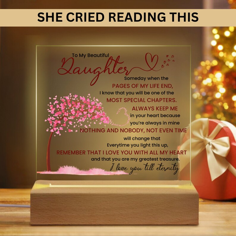 Night Light Keepsake Gift for Daughter Eternity Plaque Lamp - Etsy