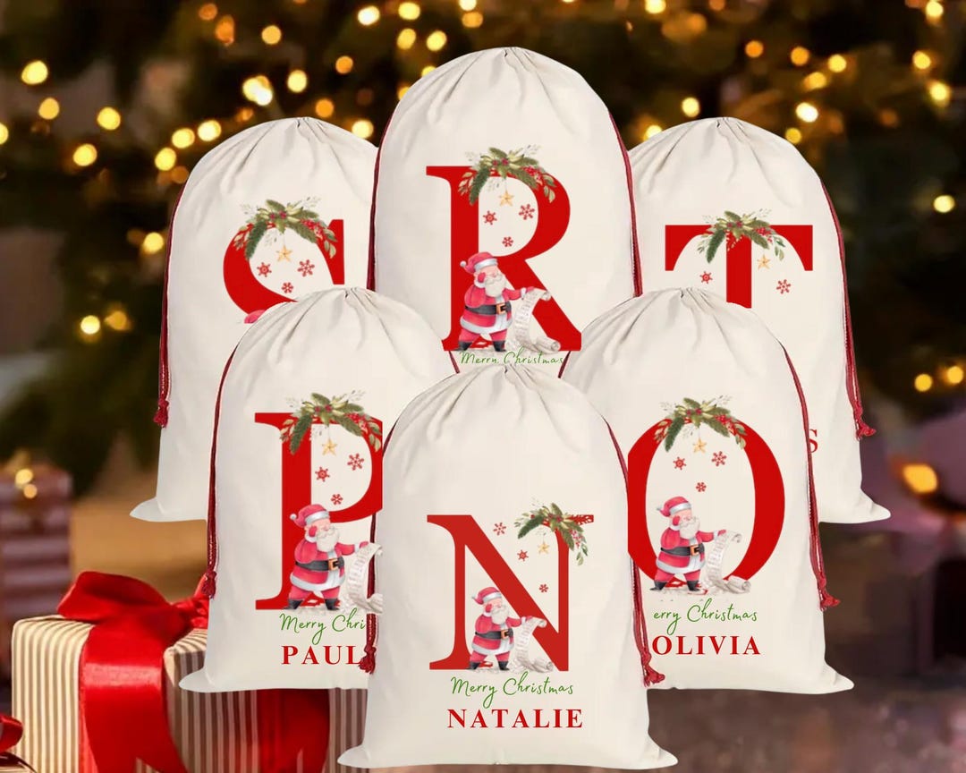 Personalized Santa Sack| Christmas Gift Bag With Drawstring| Large ...