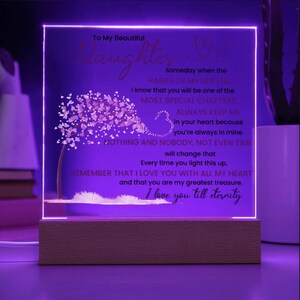 Night Light Keepsake Gift for Daughter- Eternity- Plaque Lamp ...