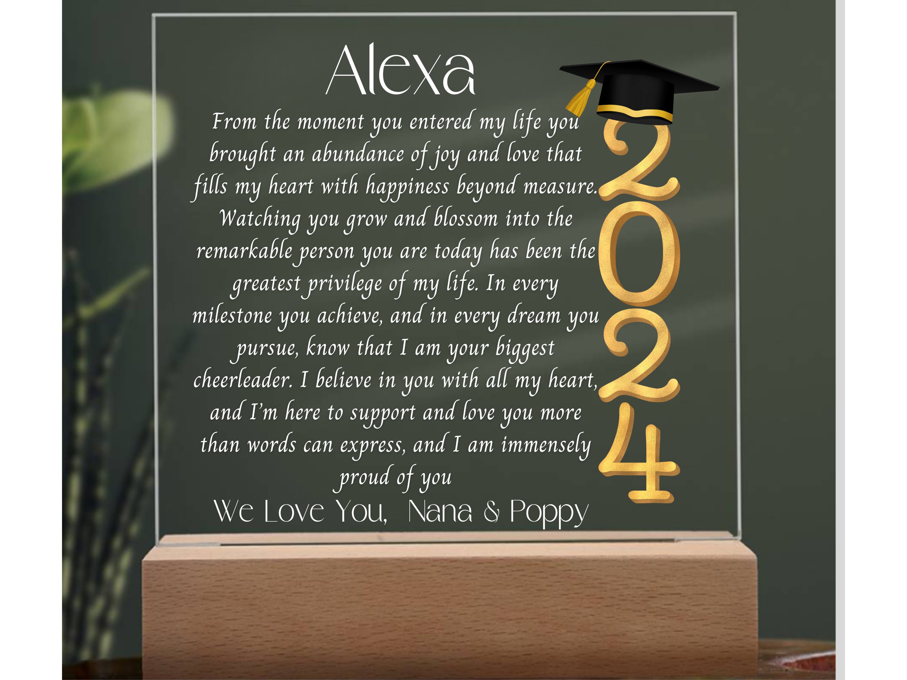 Custom Graduation Gift Congratulations so Proud of You Acrylic Plaque ...