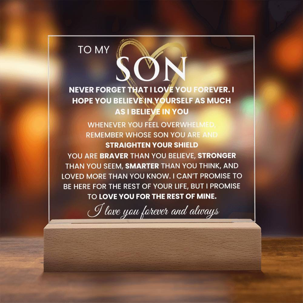 To My Son- "never Forget That I Love You" Keepsake With Nightlight LED ...