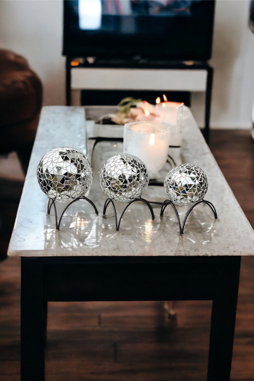 Mosaic Orbs Decor Handcrafted - Etsy