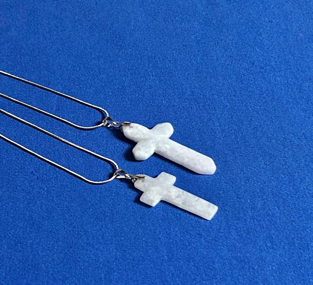 Jade Cross Pendant Necklace – Hand-carved Natural Jadeite Jade, Unisex ...