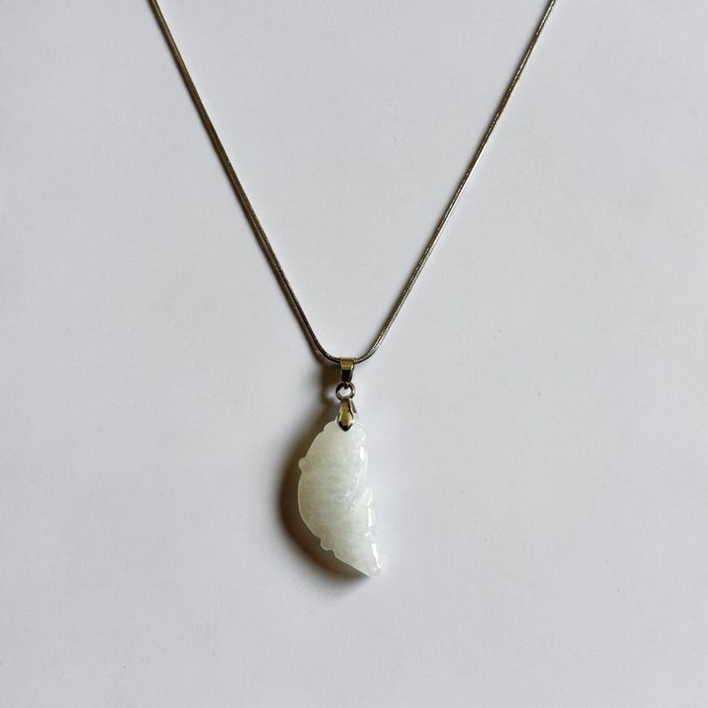 Fish Jade Pendant, Natural Jadeite Necklace, Hand Carved Jade Jewelry ...
