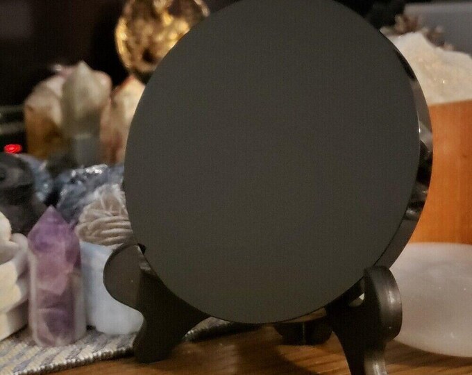 Personalized Obsidian Scrying Mirror: Black Crystal Plate With Stand - Etsy