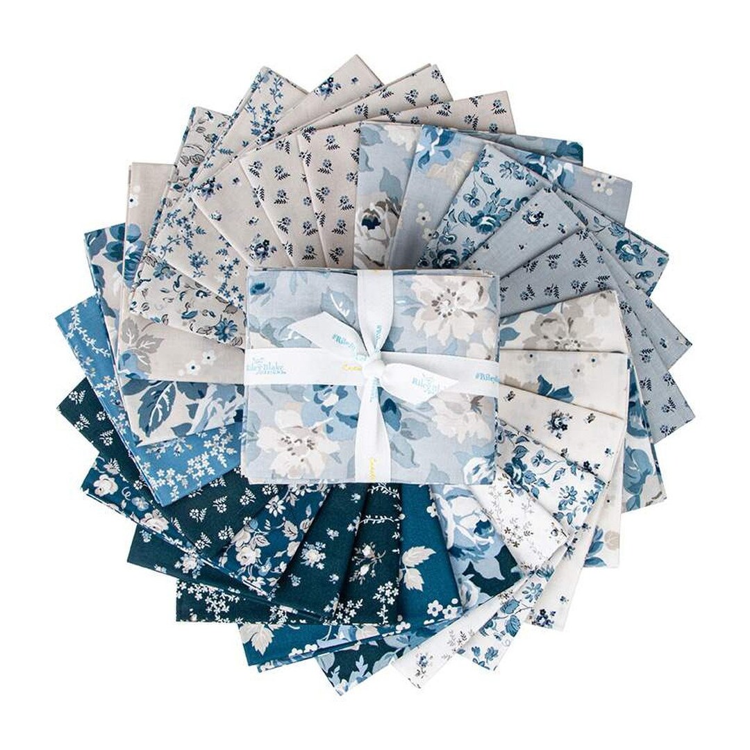 Serenity Blues 24 Piece Fat Quarter Bundle by Gerri Robinson of Riley ...
