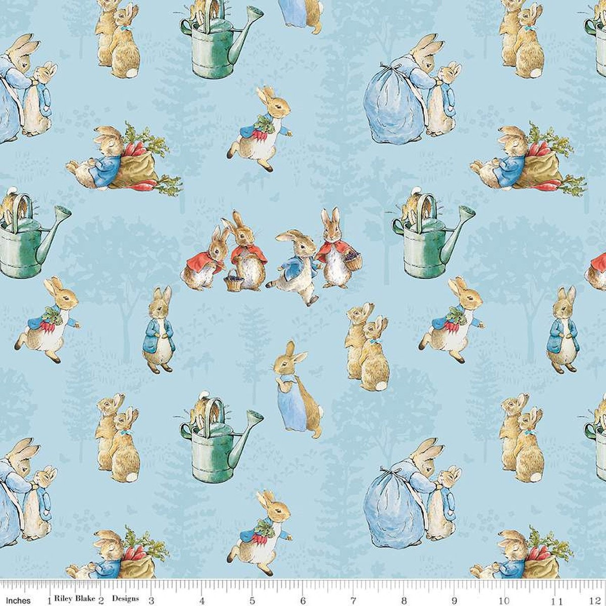 The Tale of Peter Rabbit Main Blue Yardage by Riley Blake Designs ...