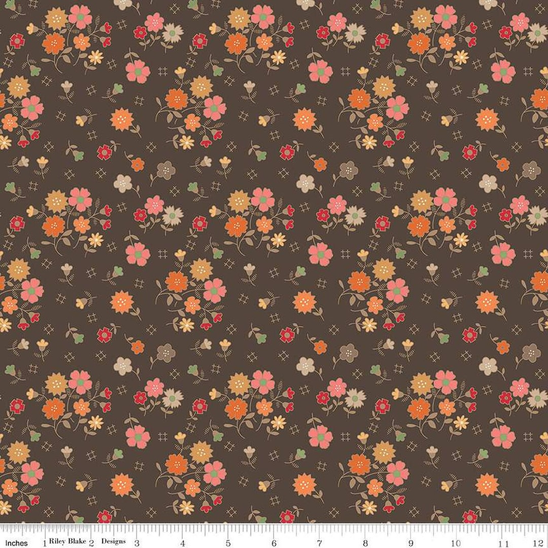 Autumn Floral Raisin Yardage by Lori Holt C14650 Raisin - Etsy