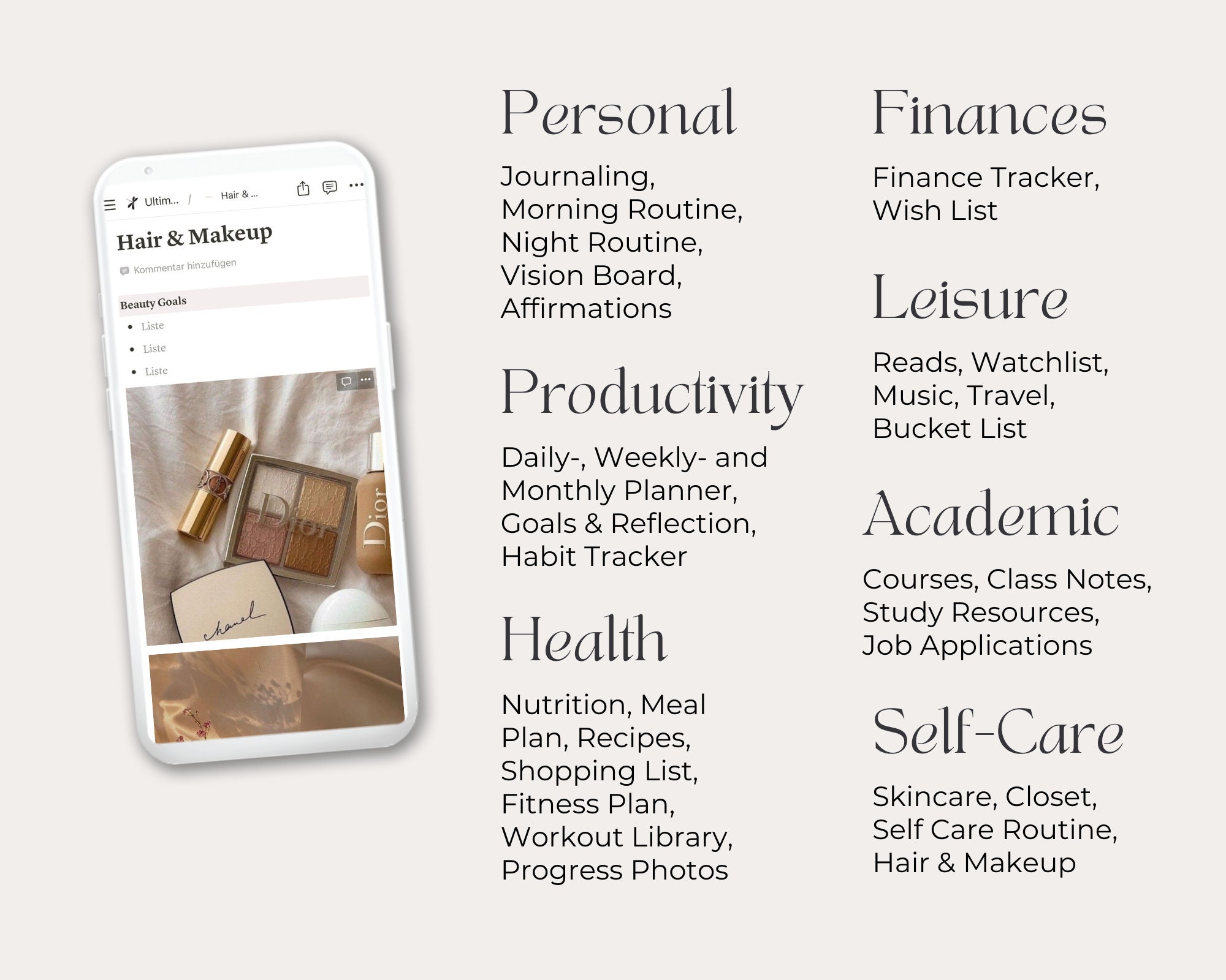 Ultimate Aesthetic Life Planner Notion Template Wit Resell Rights ...