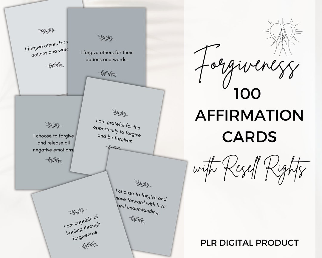 Forgiveness Affirmation Card Canva Templates With Resell - Etsy