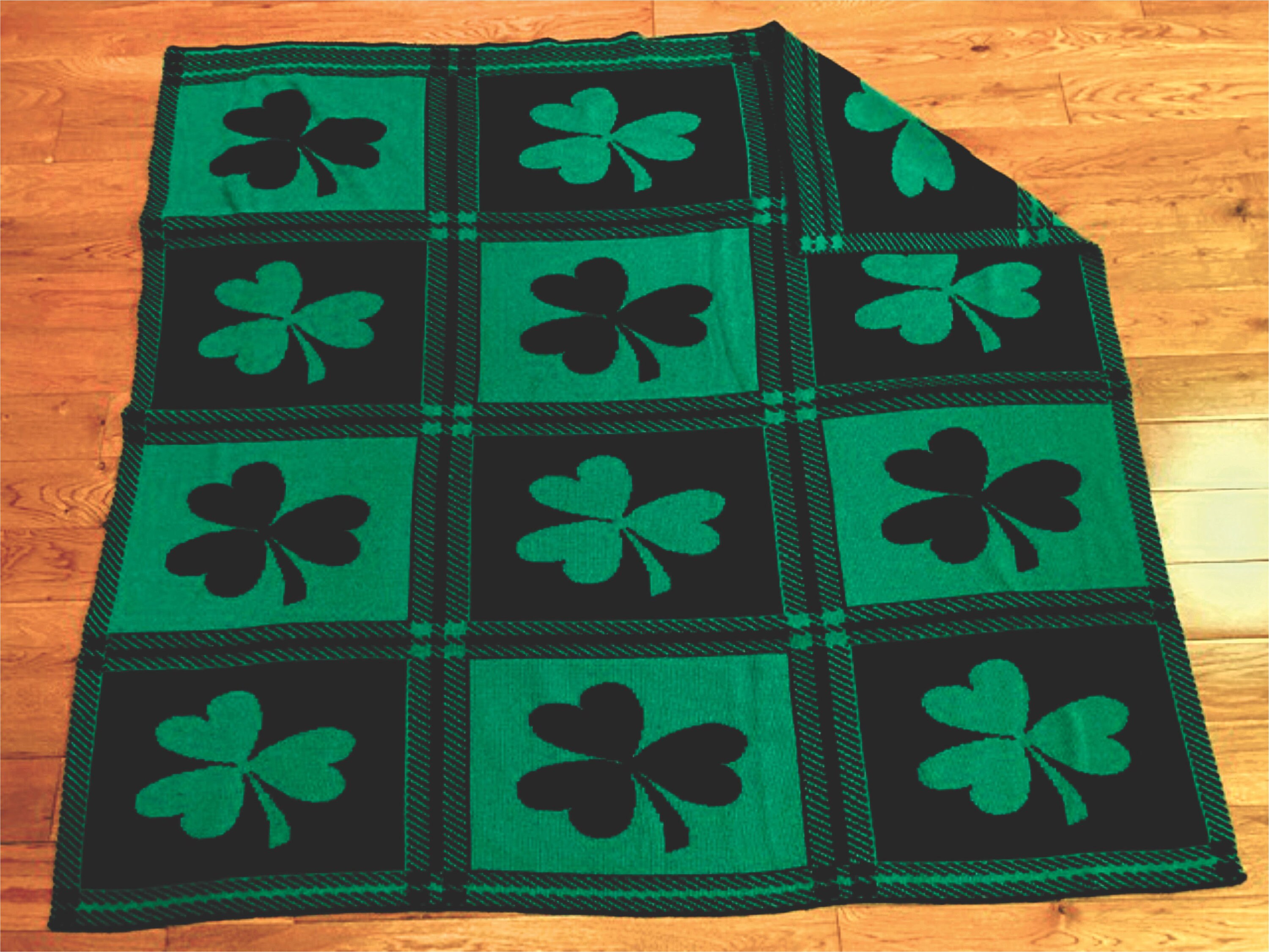 Shamrock Reversible Throw Blanket | St. Patrick's Day| Irish Throw ...