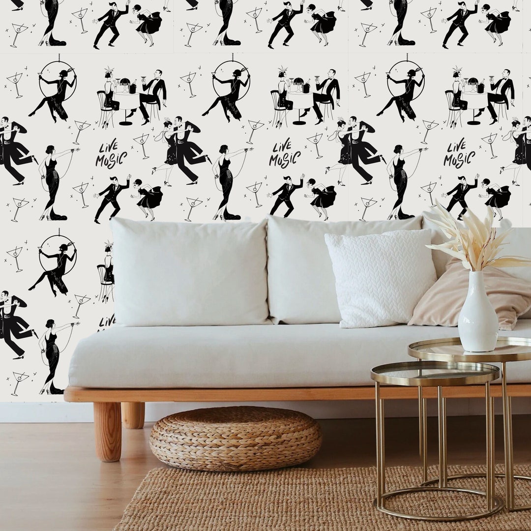 Roaring 20's Peel & Stick Removable Wallpaper, Art Deco Wallpaper ...