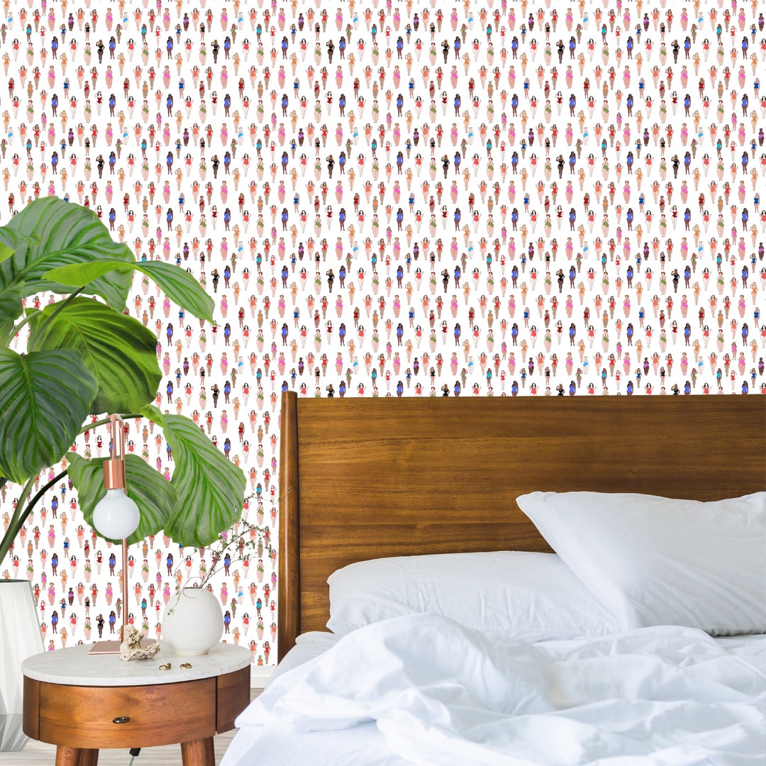 Body Positive Women Wallpaper Peel and Stick Women's Silhouette ...