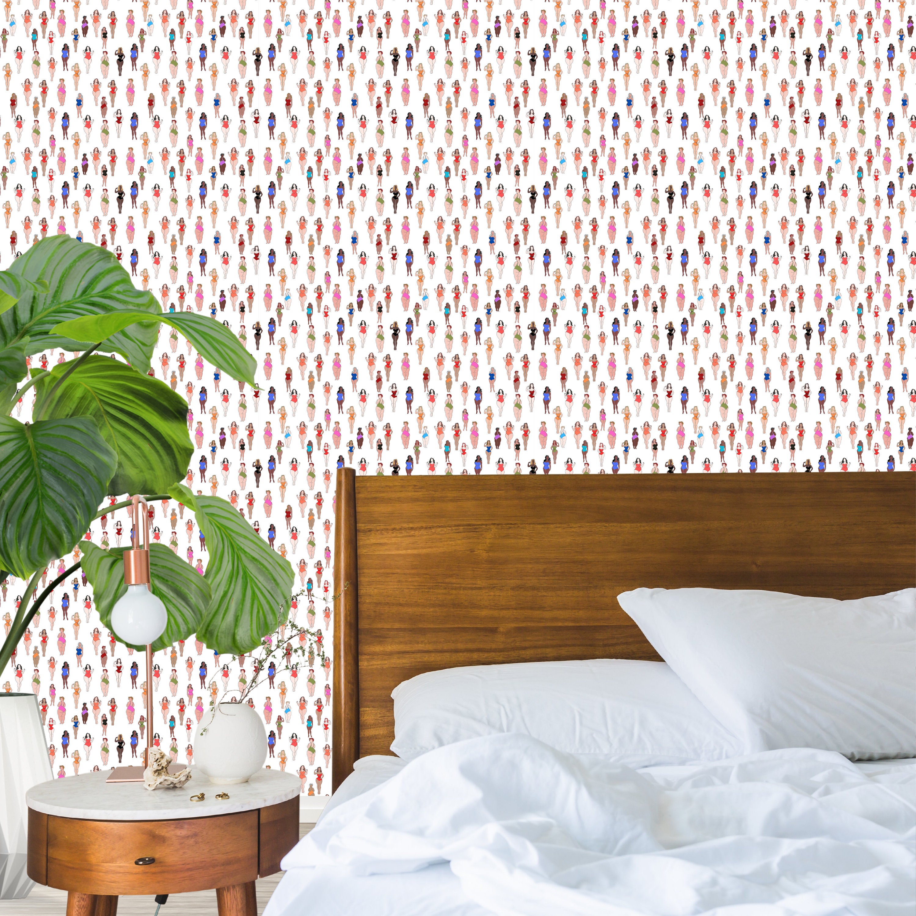 Body Positive Women Wallpaper Peel and Stick Women's Silhouette ...