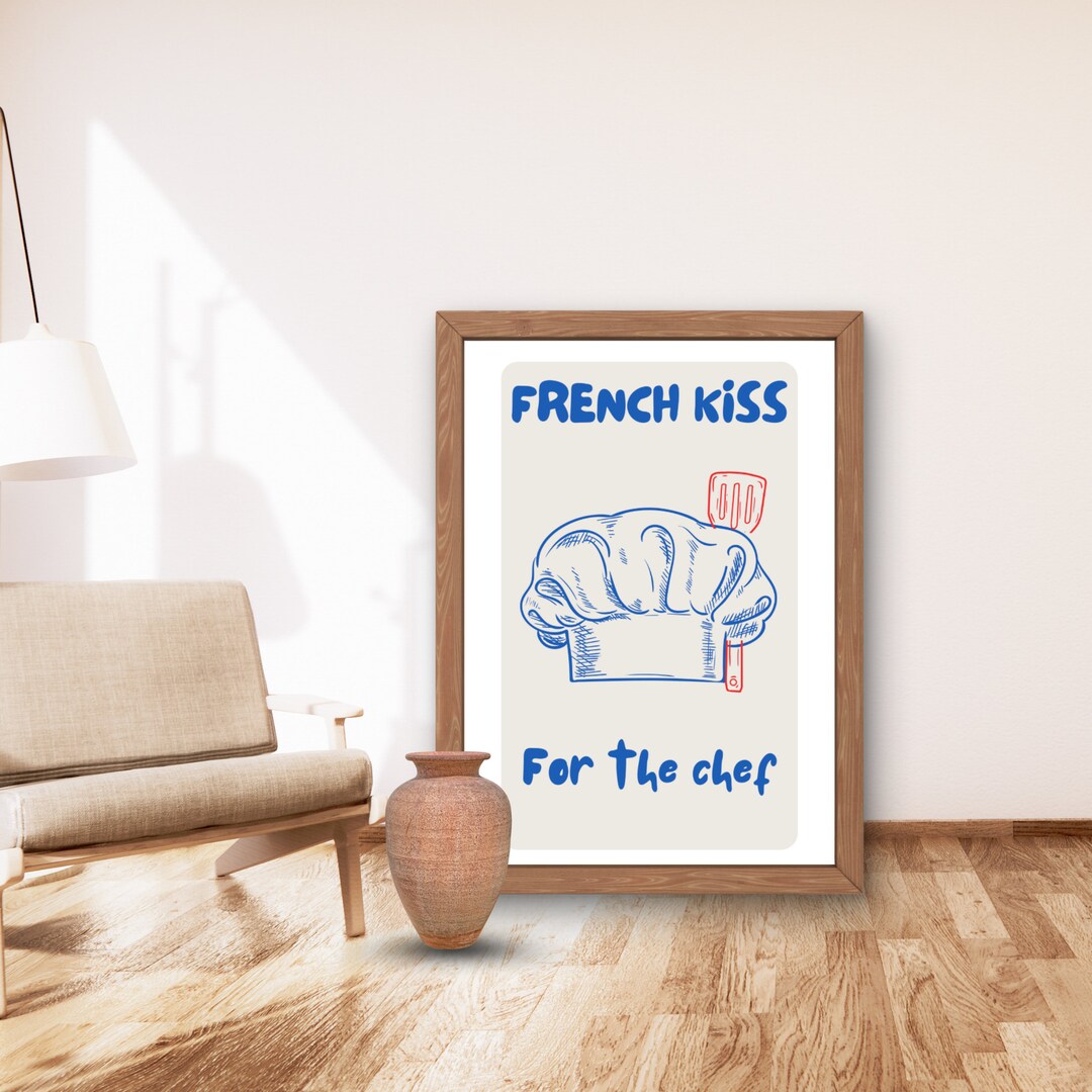 French Kiss | Food and Drink Vintage Style Wall Art | French Style ...