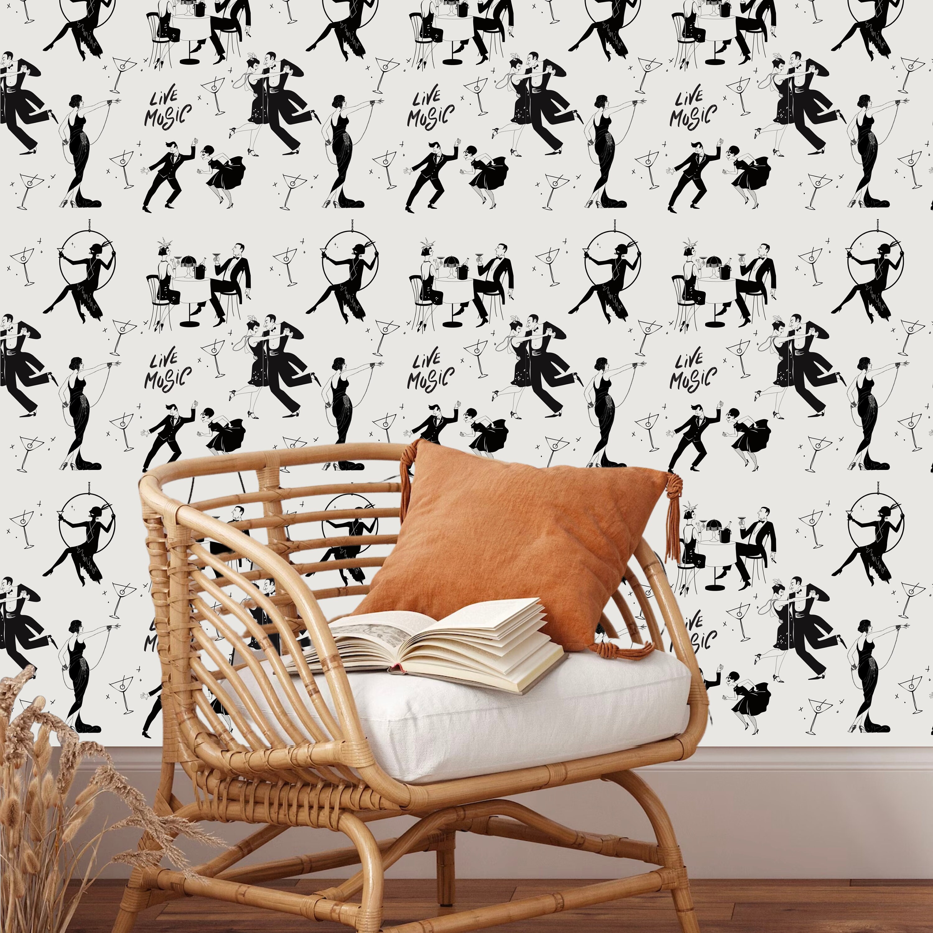 Roaring 20's Peel & Stick Removable Wallpaper, Art Deco Wallpaper ...
