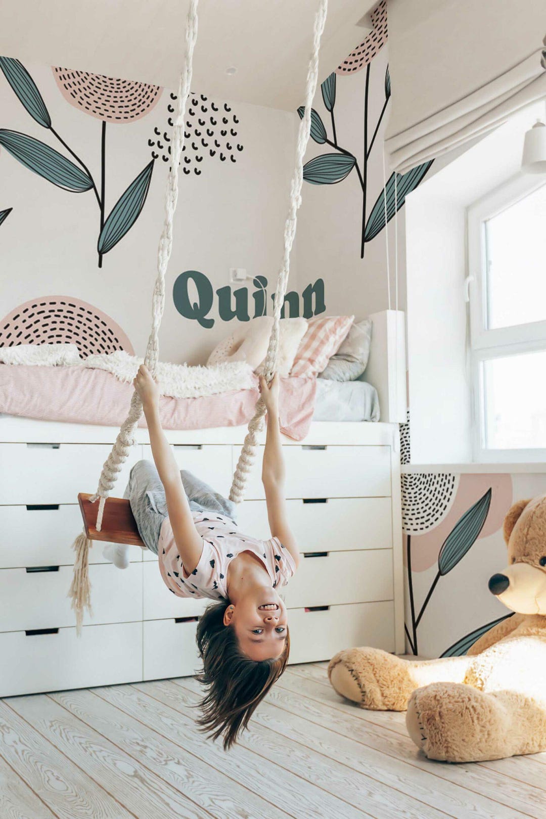 Personalized Name Mural, Nursery Wallpaper, Peel and Stick or ...