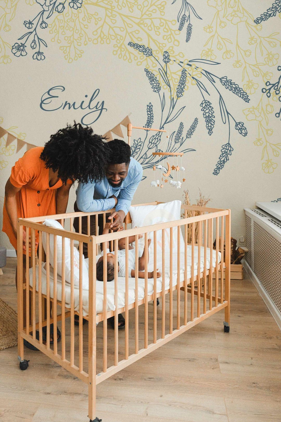 Personalized Name Mural, Nursery Wallpaper, Peel and Stick or ...