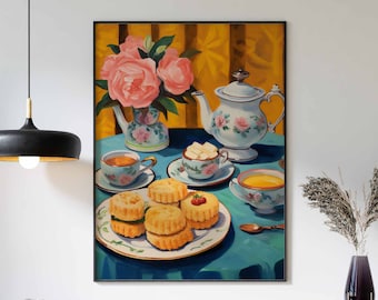 British Tea and Scones Poster, British Food Print, English Food Poster ...