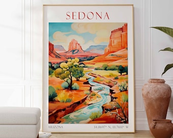 Sedona Canvas Print, Sedona Panorama, Sedona Painting, Sedona Wall Art ...