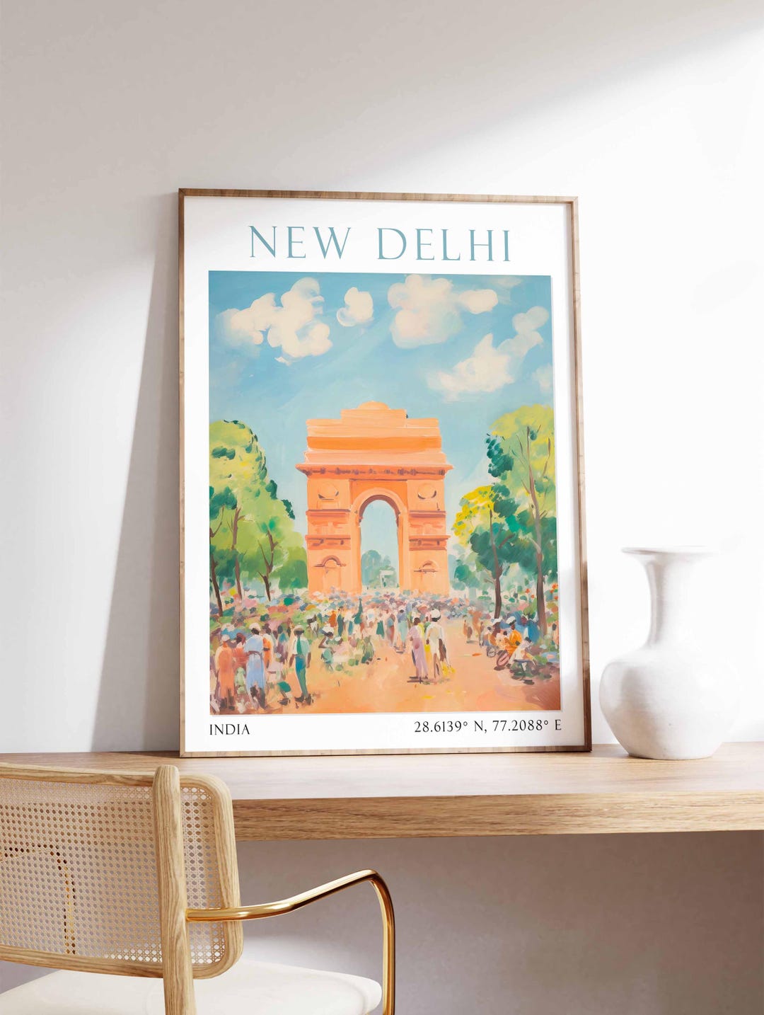 New Delhi India Gate Wall Art | New Delhi Travel Print | India Poster ...