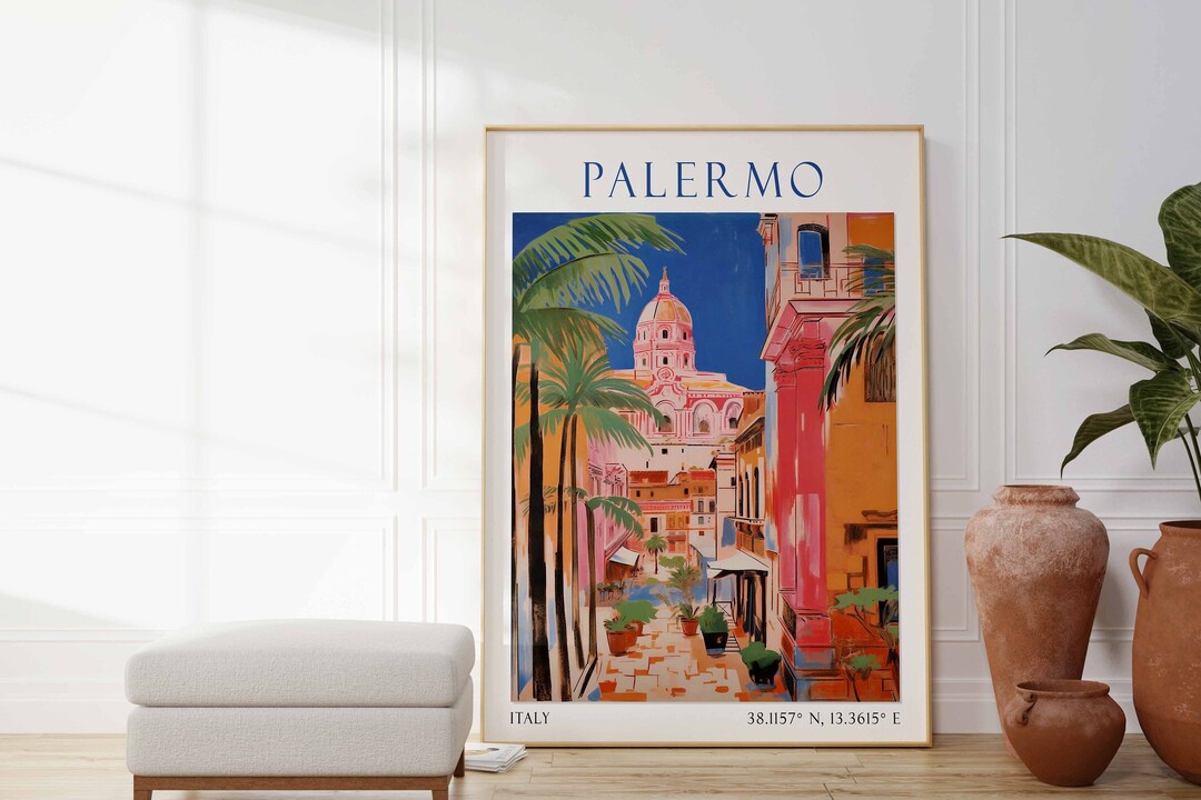 Palermo Travel Poster, Palermo Print, Italy Art Print, Palermo Gift ...